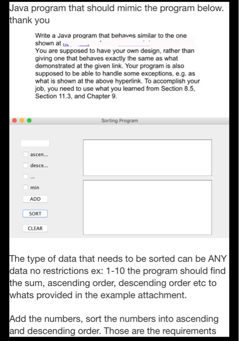 Solved Java program that should mimic the program below. | Chegg.com