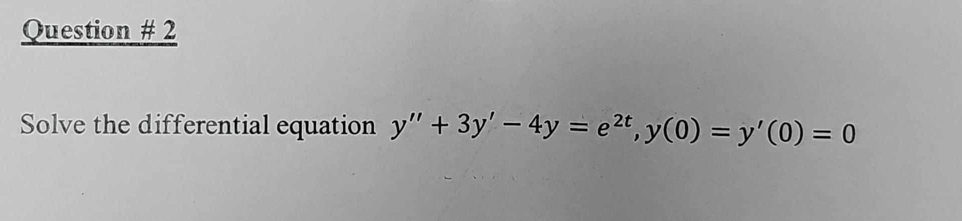 Solved Solve the differential equation | Chegg.com