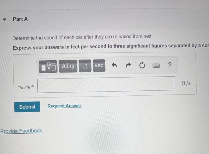 Solved The two toy cars A and B have a weight of 0.4lb and | Chegg.com
