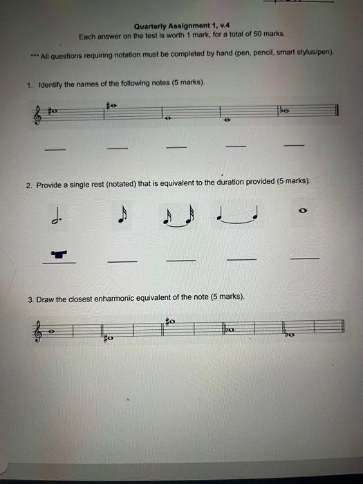 Quarterly Assignment 1, v.4 Each answer on the test | Chegg.com