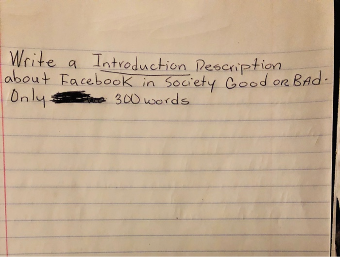 Solved Write a Introduction Description about Facebook in | Chegg.com