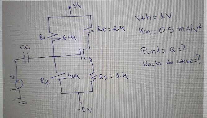 Solved Find Q point (VDS; Id) and load line with graph of | Chegg.com