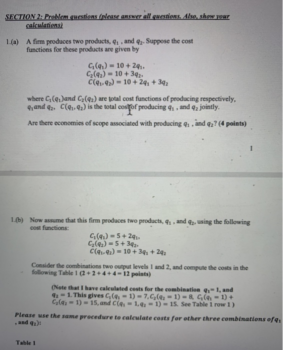 Solved SECTION 2: Problem questions (please answer all | Chegg.com