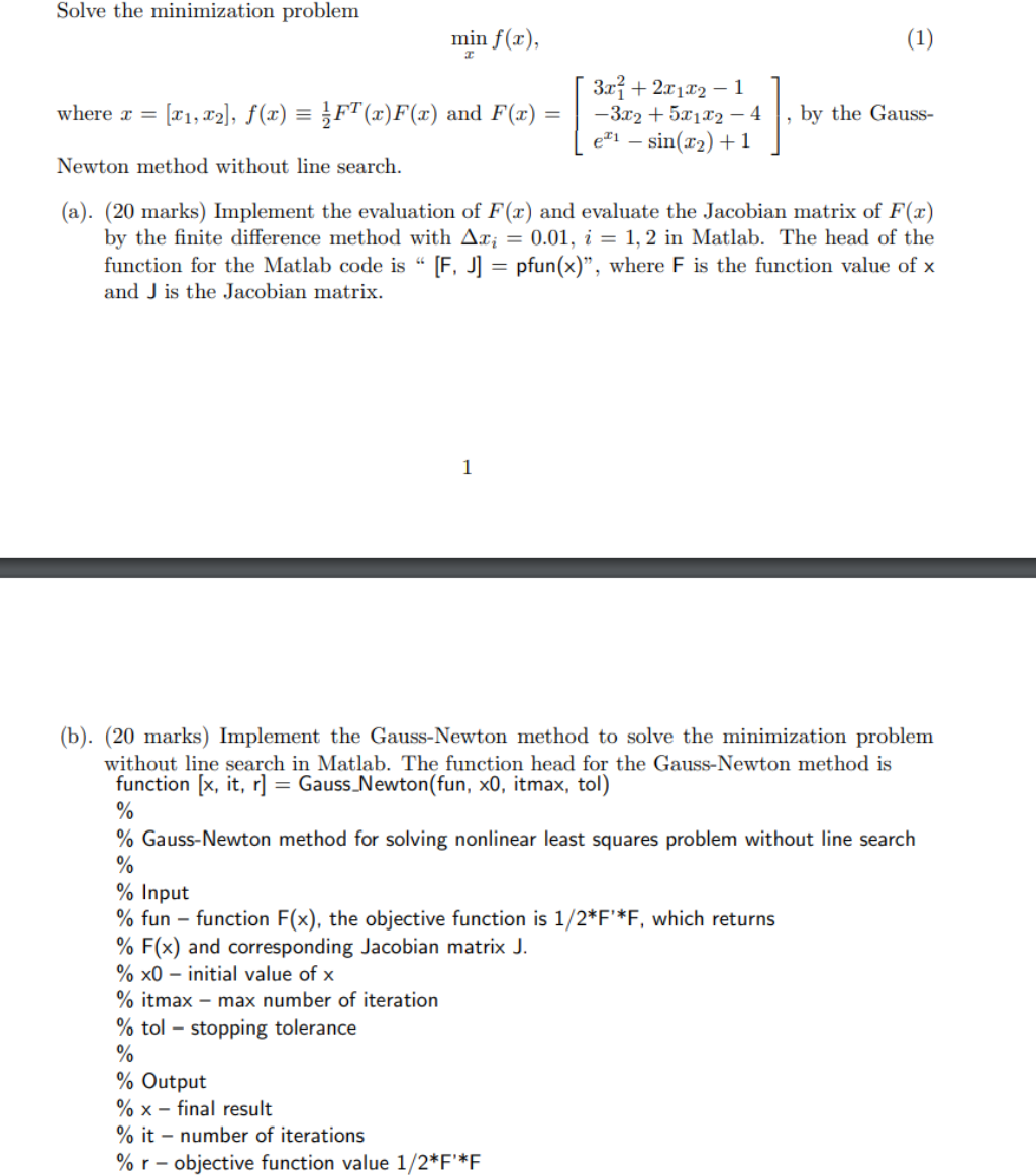Solved Solve the minimization problemminxf(x),where | Chegg.com