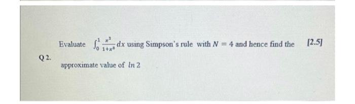 Solved Evaluate ∫011+x3x2dx using Simpson's rule with N=4 | Chegg.com