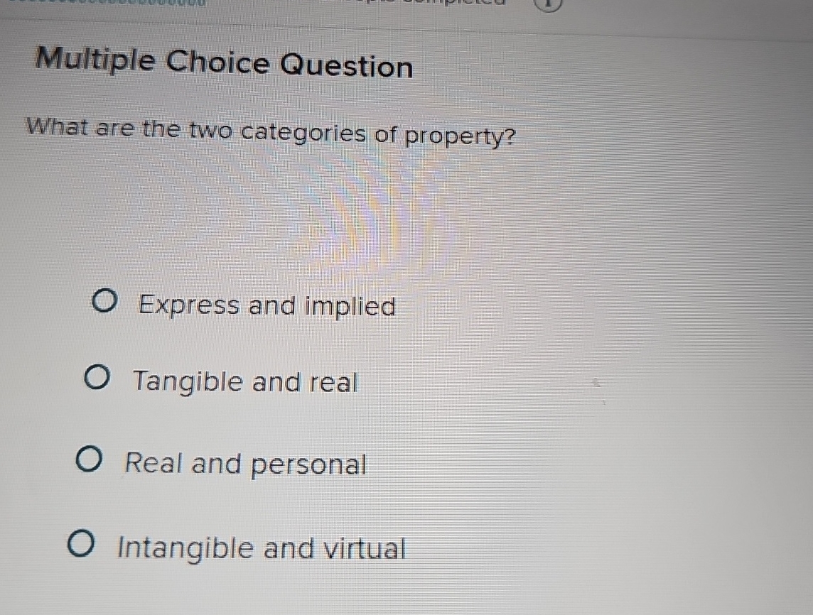 Solved Multiple Choice QuestionWhat are the two categories | Chegg.com