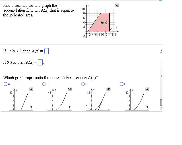 Solved Find a formula for and graph the accumulation A ( x ) | Chegg.com