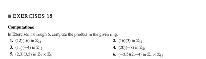 Solved *EXERCISES 18 Computations In Exercises 1 through 6, | Chegg.com