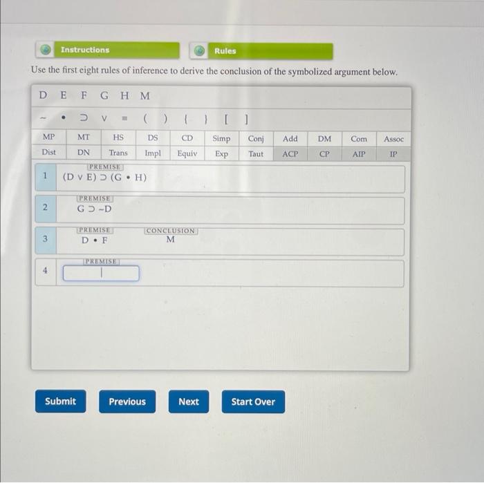 Instructions Rules Use the first eight rules of | Chegg.com