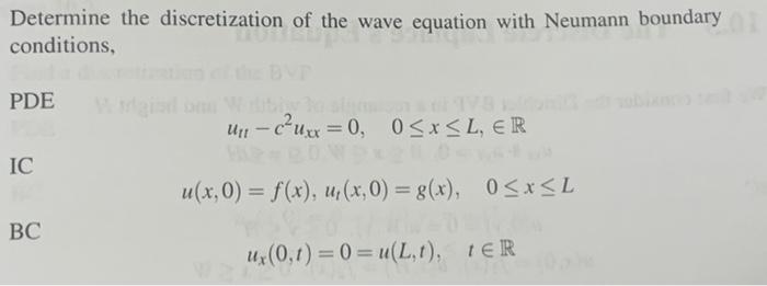 Solved Determine the discretization of the wave equation | Chegg.com