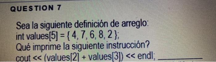 Solved Let the following array definition be: int values | Chegg.com