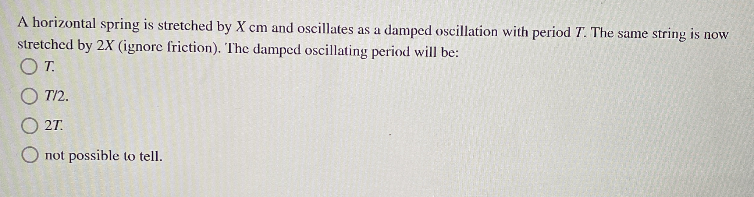 Solved A horizontal spring is stretched by xcm ﻿and | Chegg.com