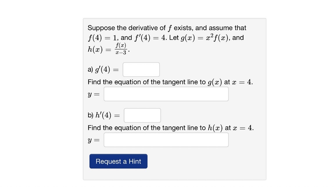 Solved Suppose the derivative of f ﻿exists, and assume | Chegg.com