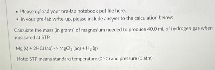 Solved - Please upload your pre-lab notebook pdf file here. | Chegg.com