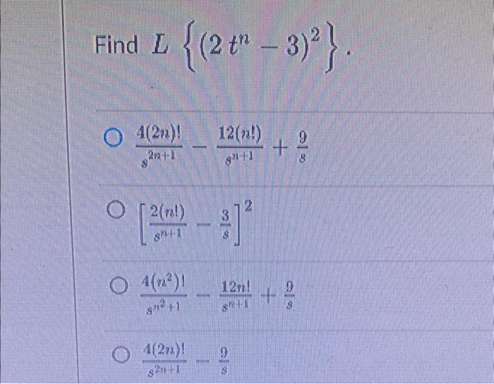 Solved {{(2tn−3)2} s2n+14(2n)!−sn+112(n!)+s9 [sn+12(n!)−s3]2 | Chegg.com