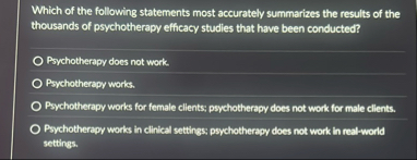 Solved Which of the following statements most accurately | Chegg.com