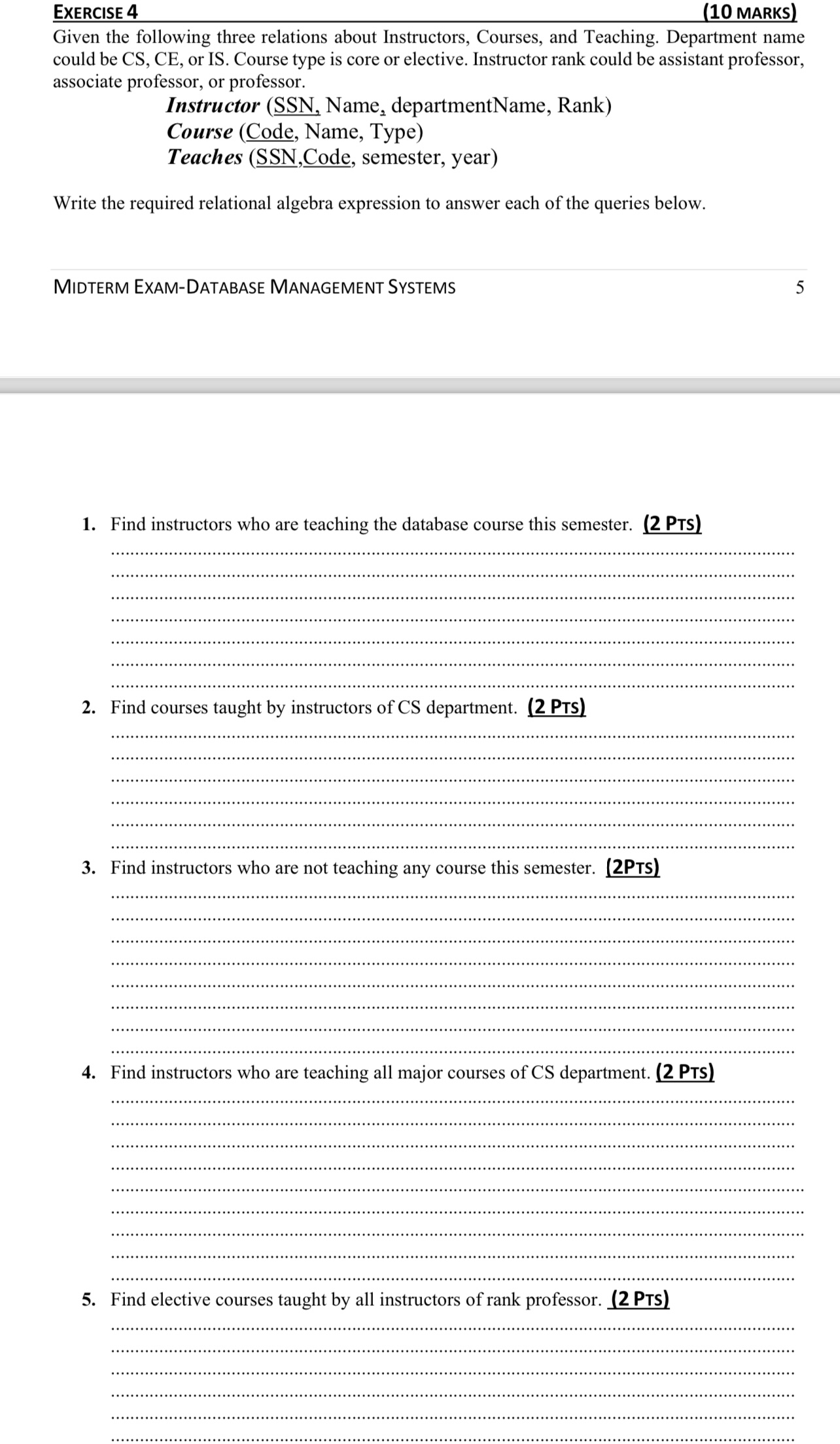 Solved PLEASE SOLVE USING RELATIONAL ALGEBRA | Chegg.com