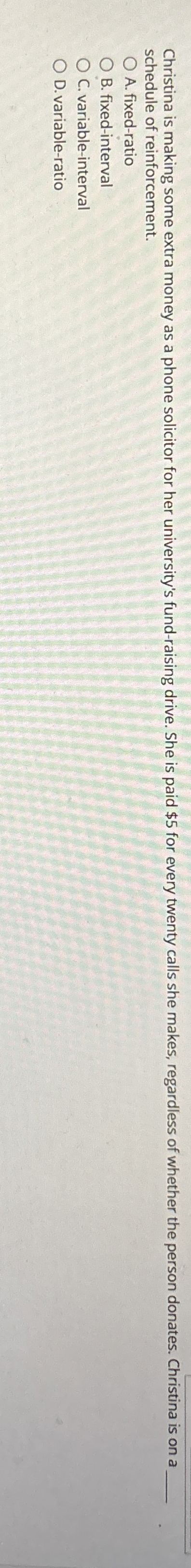 Solved Christina is making some extra money as a phone | Chegg.com