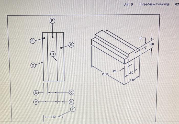 Solved Unit 9 I Three-View DrawingsASSIGNMENT D-4: COUNTER | Chegg.com