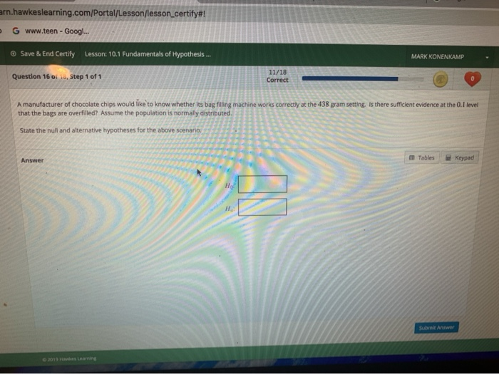 Solved arn.hawkeslearning.com/Portal/Lesson/lesson certify#! | Chegg.com
