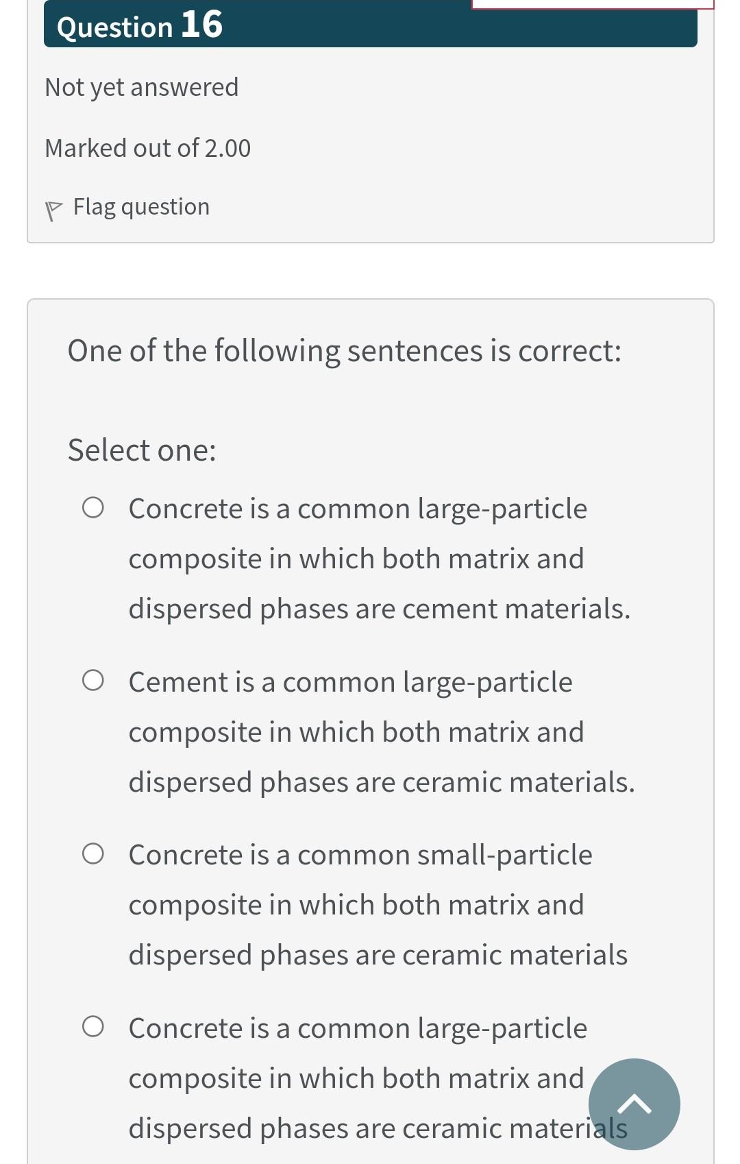 Solved Question 16 Not yet answered Marked out of 2.00 p | Chegg.com