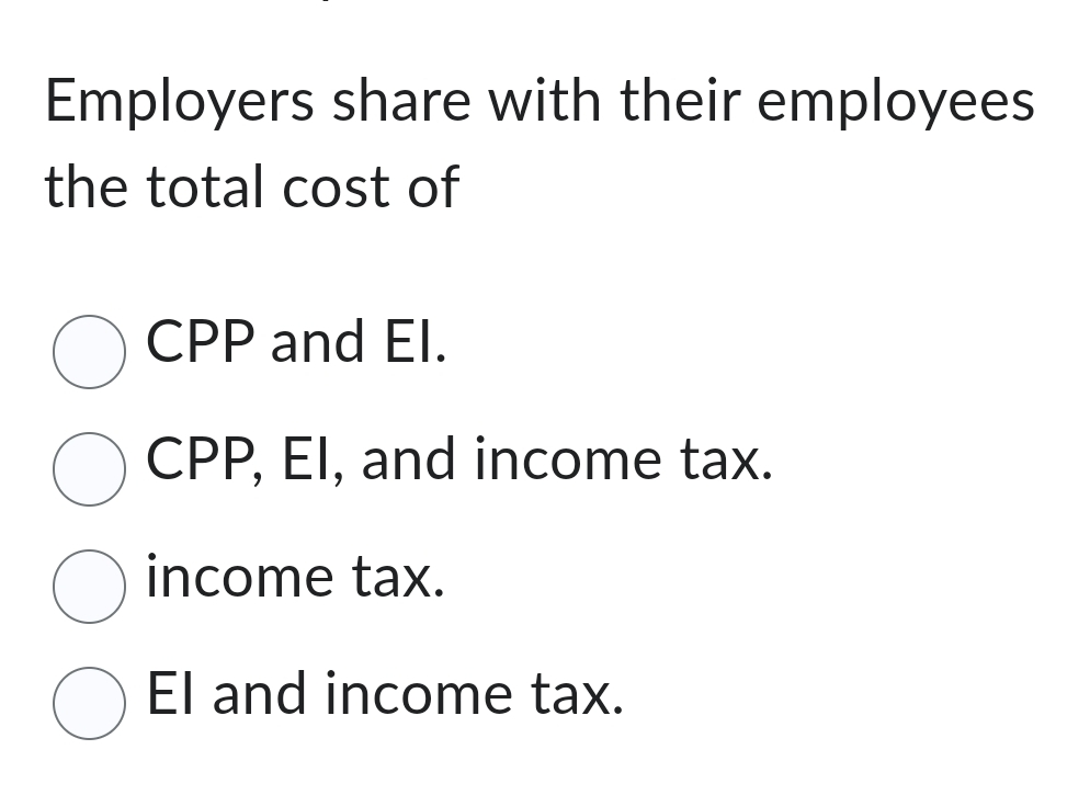 Solved Employers share with their employeesthe total cost | Chegg.com