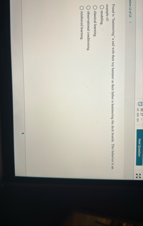 Solved stion 12 ﻿of 15Fouad is "hammering" a nail with their | Chegg.com