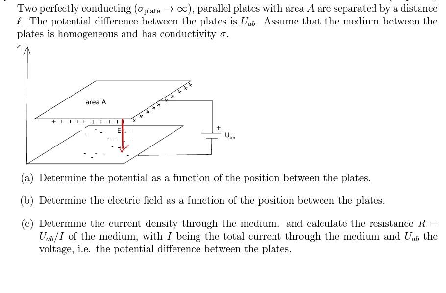Solved Two perfectly conducting (σplate →∞), parallel plates | Chegg.com