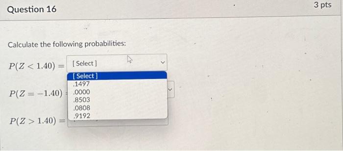 Solved Calculate the following probabilities: | Chegg.com