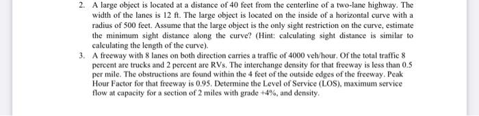 Solved 2. A large object is located at a distance of 40 feet | Chegg.com