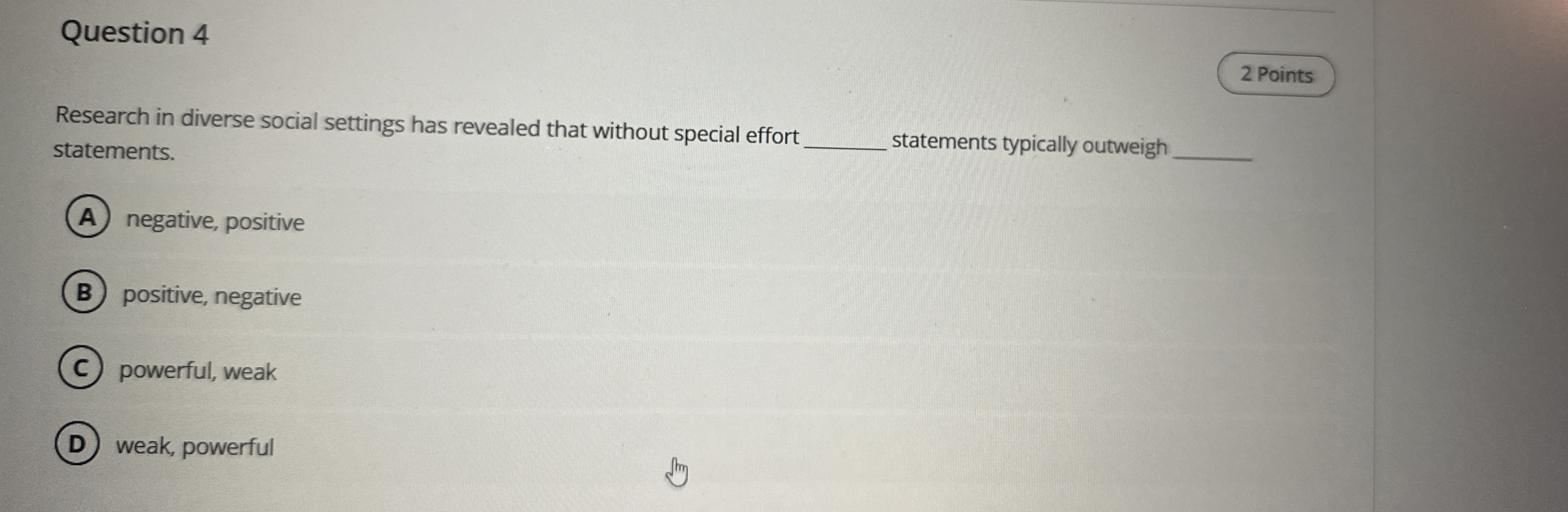 Solved Question 42 ﻿PointsResearch in diverse social | Chegg.com