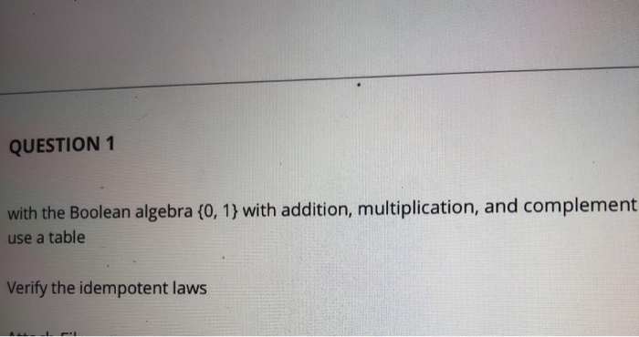 Solved QUESTION 1 with the Boolean algebra {0, 1} with | Chegg.com