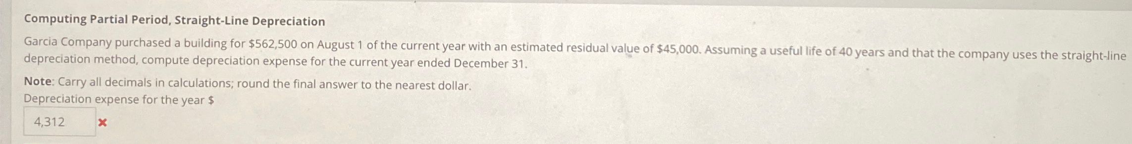 Solved Computing Partial Period, Straight-Line | Chegg.com
