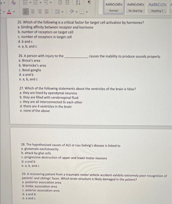 Solved a Ao 21 AaBbCcDdEe AaBbcDdEe AaBbCcD No Spacing | Chegg.com