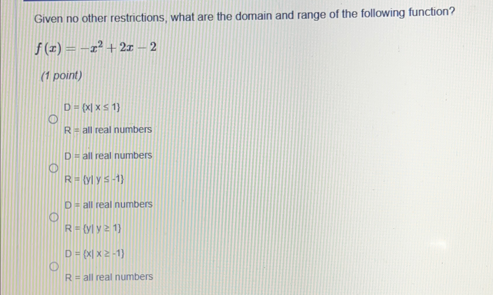 Solved Given no other restrictions, what are the domain and | Chegg.com