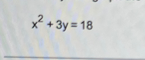 Solved solve for y x2+3y=18 | Chegg.com