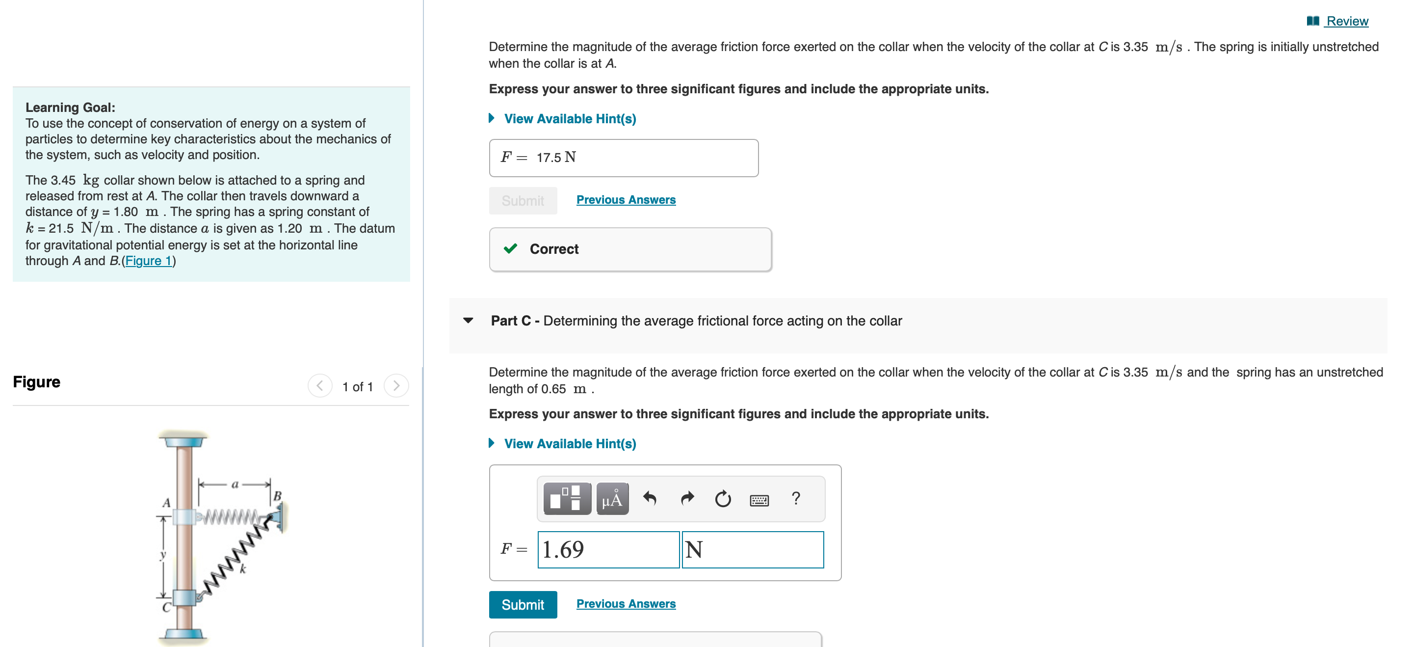 Solved Learning Goal:To use the concept of conservation of | Chegg.com