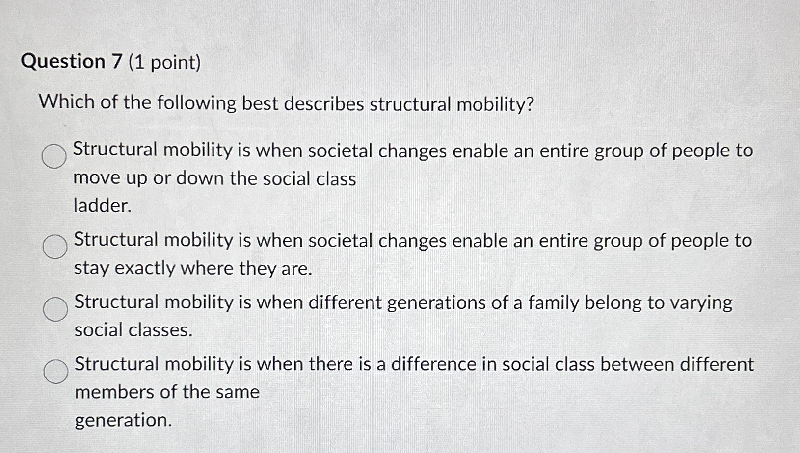 Solved Question 7 (1 ﻿point)Which of the following best | Chegg.com