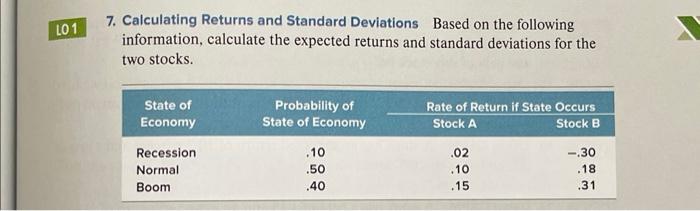 Solved 7. Calculating Returns and Standard Deviations Based | Chegg.com Solved 7. Calculating Returns and Standard Deviations Based | Chegg.com