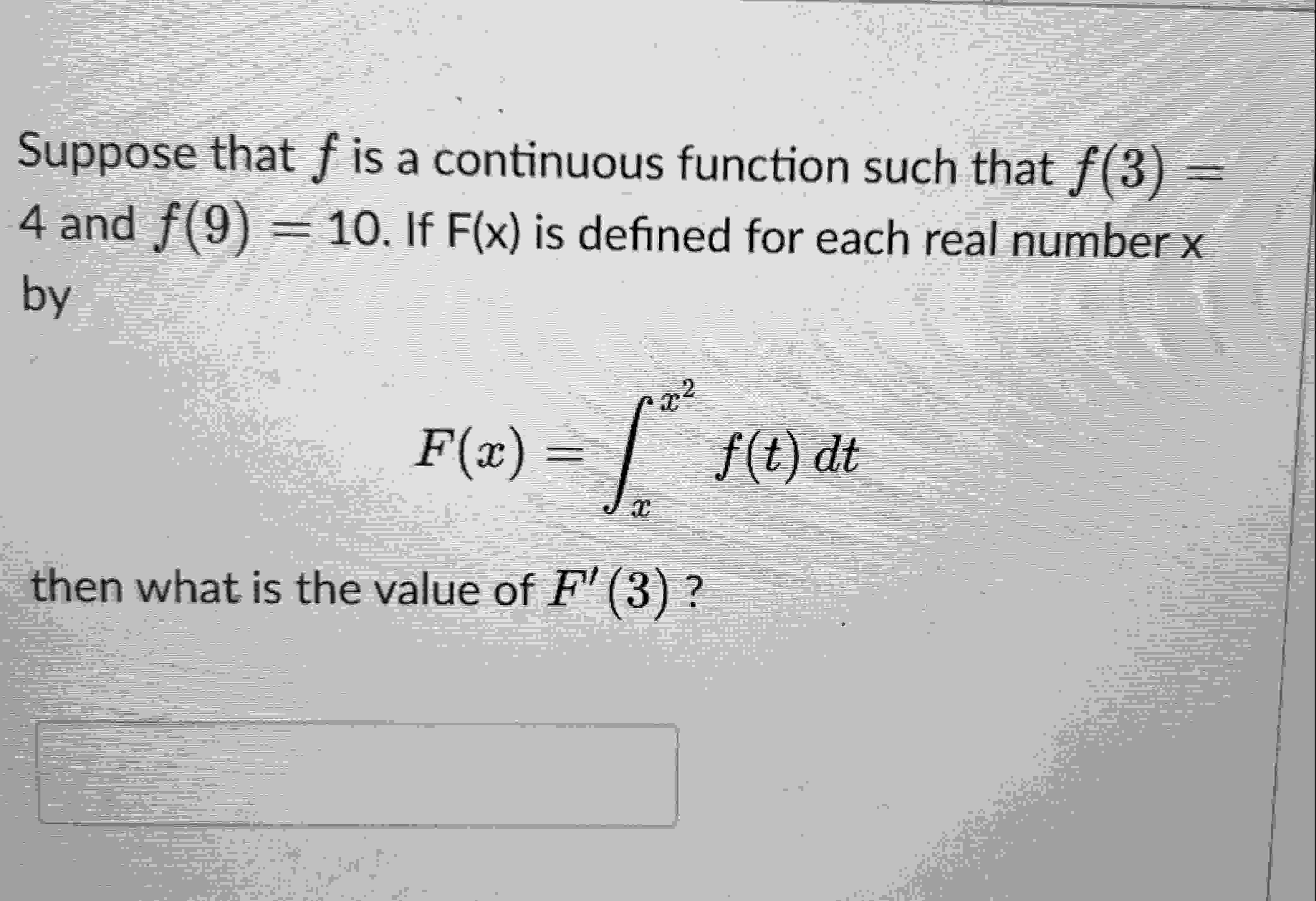 Solved Question 6Suppose that f ﻿is a continuous function | Chegg.com