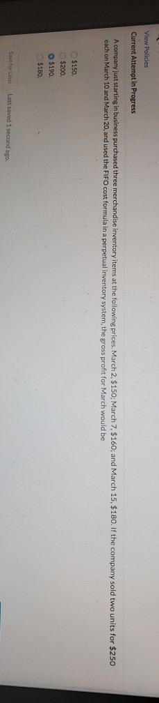 Solved View Policies Current Attempt in Progress A company | Chegg.com