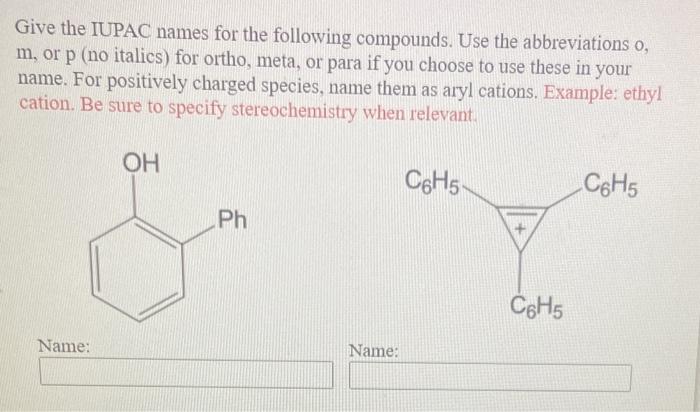 Solved Give the IUPAC names for the following compounds. Use | Chegg.com