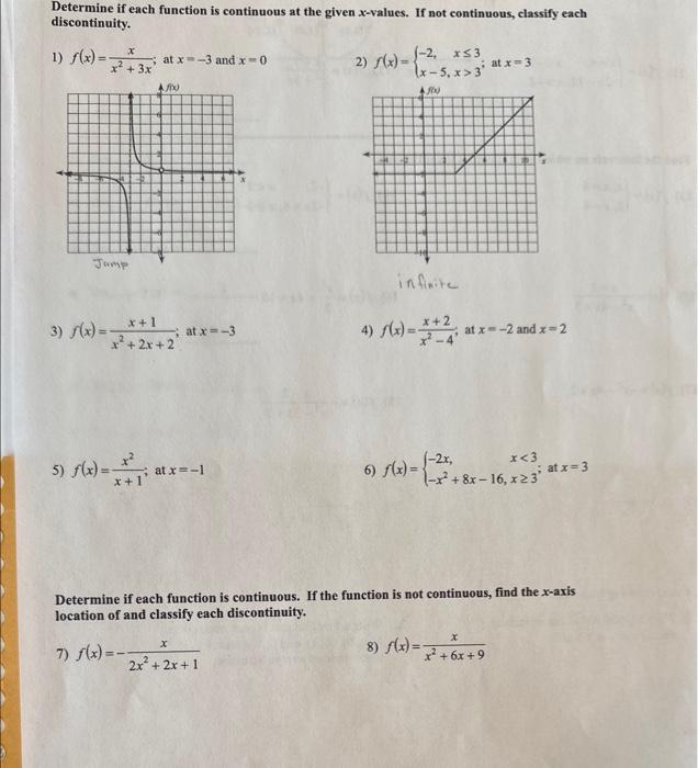 Solved Determine if each function is continuous at the given | Chegg.com