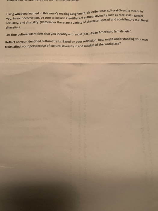 Solved Using what you learned in this week's reading | Chegg.com