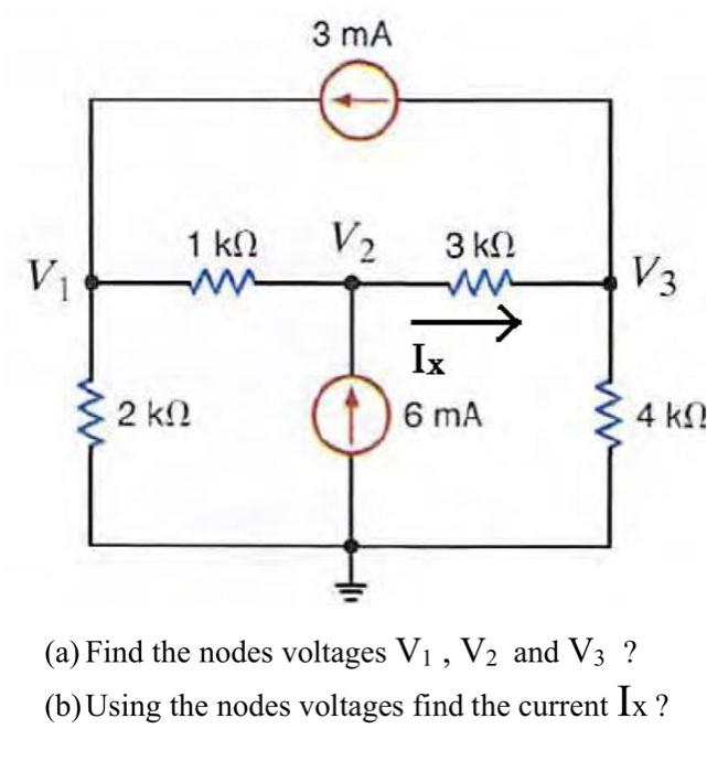 Solved (a) Find the nodes voltages V1,V2 and V3 ? (b) Using | Chegg.com