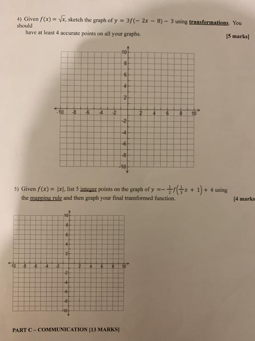 Solved 4) Given f(x) = \x, sketch the graph of y = 3f(- 2x - | Chegg.com