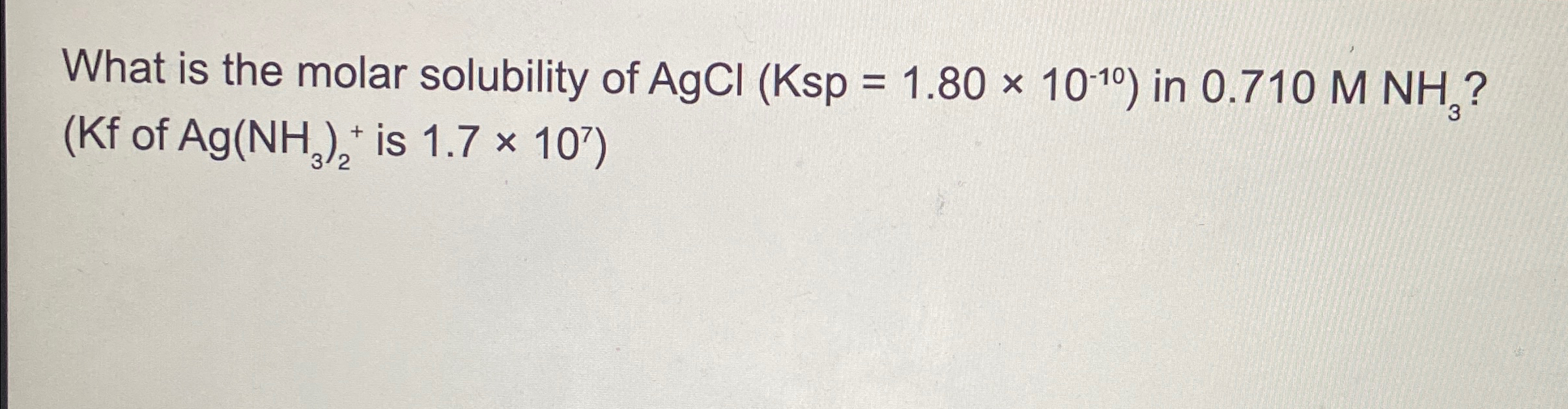Solved What is the molar solubility of | Chegg.com