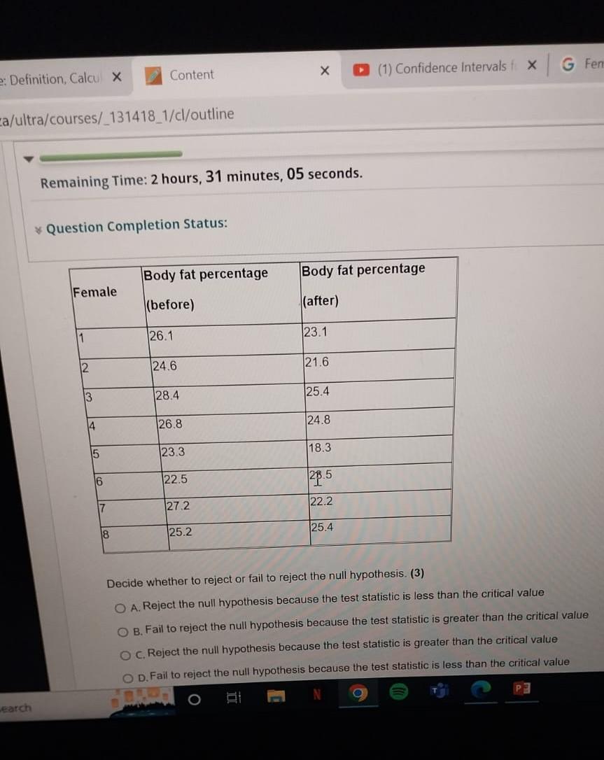 Solved Decide whether to reject or fail to reject the null | Chegg.com
