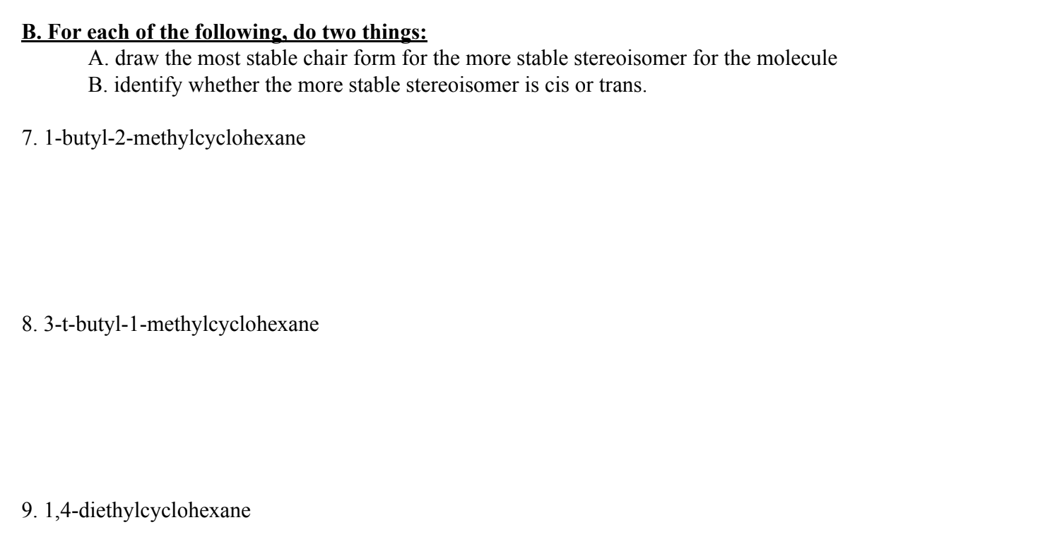 Solved B. ﻿For each of the following, do two things | Chegg.com