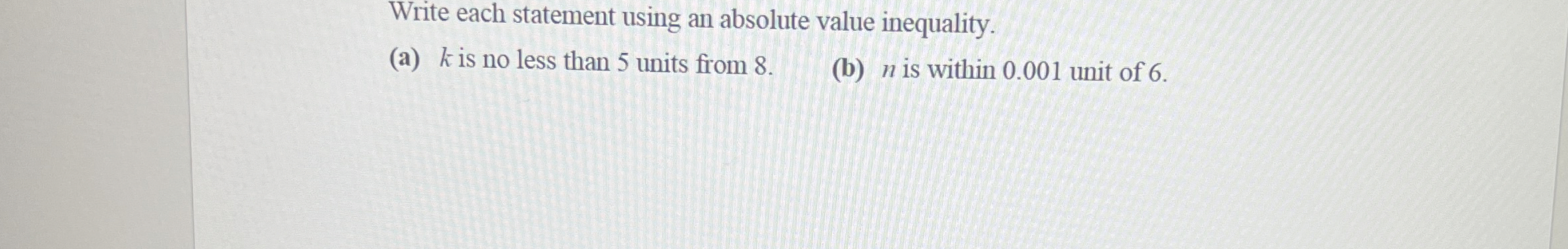 Solved Write each statement using an absolute value | Chegg.com